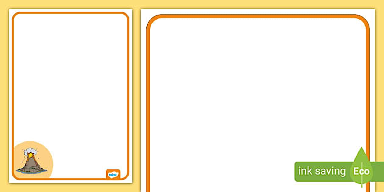 Simple Volcano Page Border | Page Borders | Twinkl - Twinkl