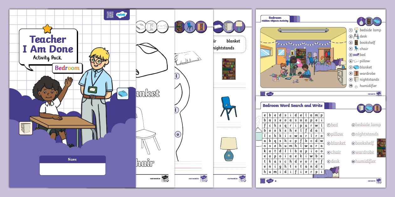 Teacher I Am Done Activity Pack | Bedroom | Lv.1