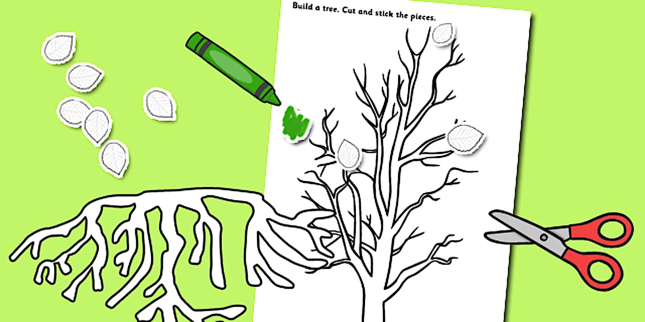 Cutting and Sticking Exercise | Build a Tree Activity