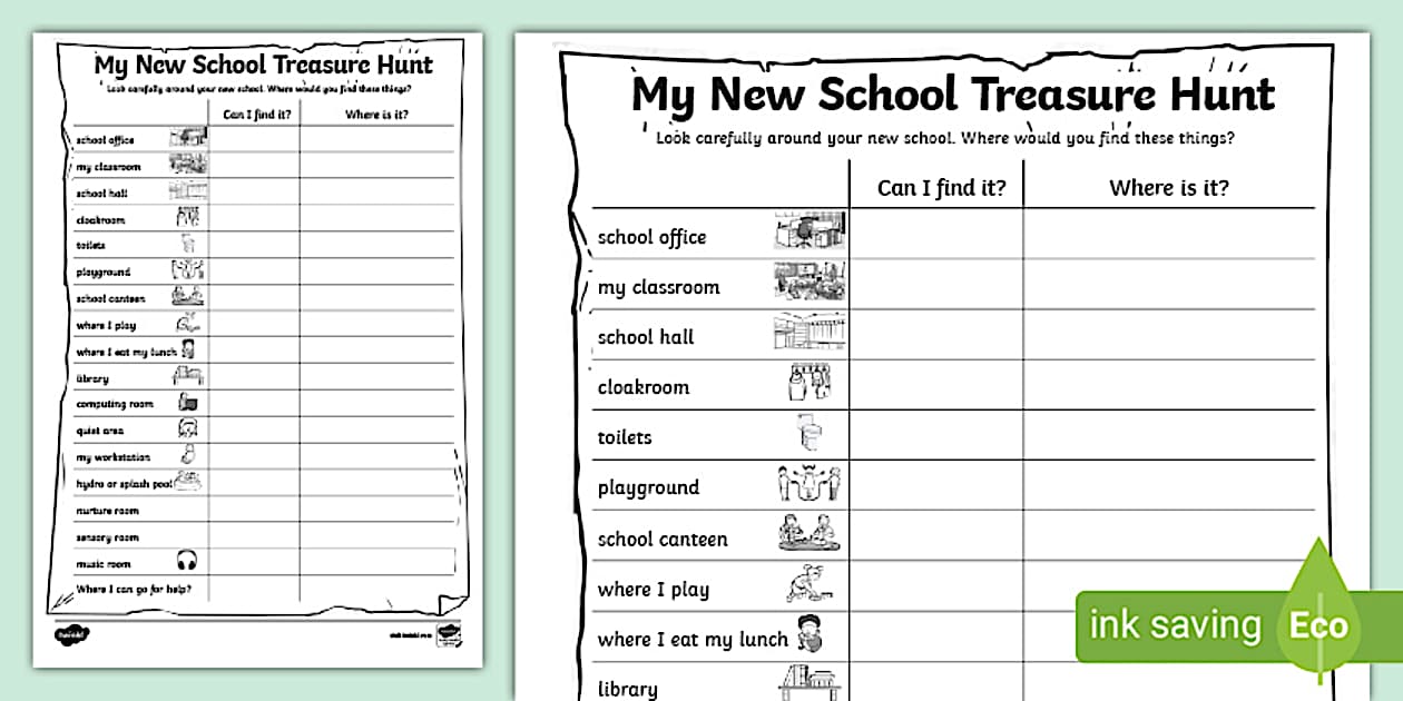 Editable My New School Treasure Hunt (teacher made) - Twinkl