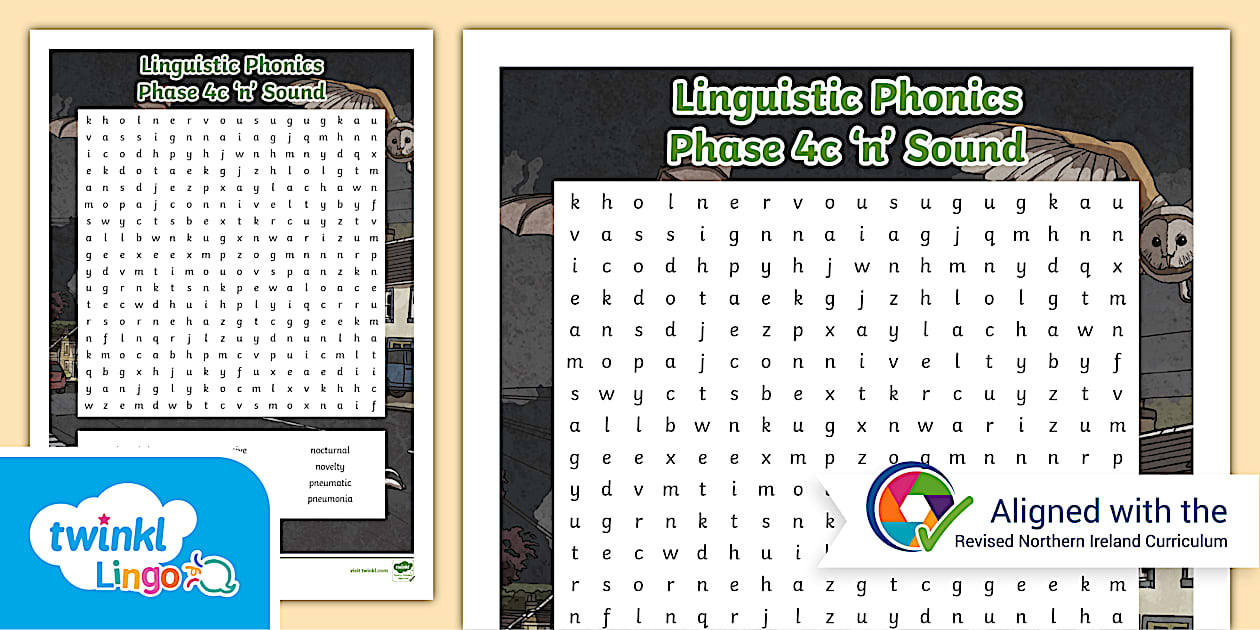 Linguistic Phonics Phase 4c 'n' Sound Word Search