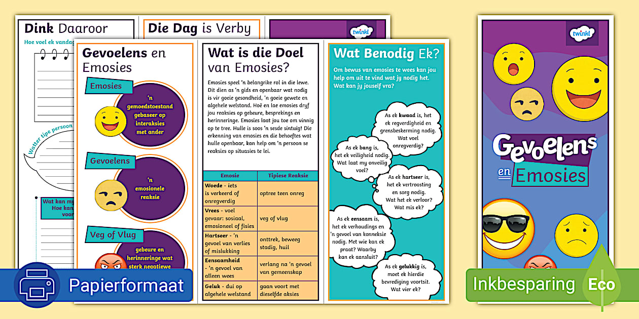 Gevoelens en Emosies Pamflet (teacher made) - Twinkl