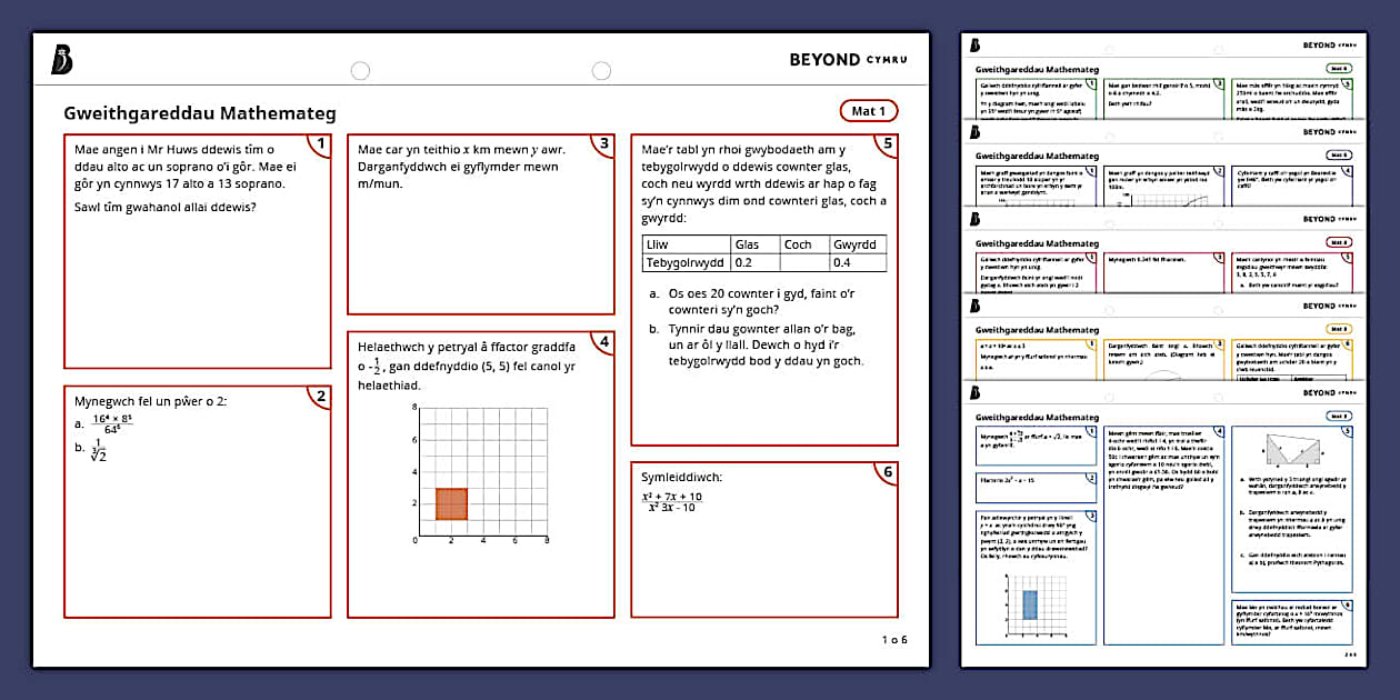 Gweithgareddau Mathemateg: Matiau Uwch - Twinkl