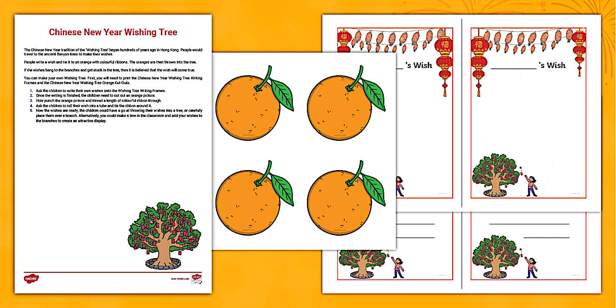 Chinese New Year Wishing Tree Writing Activity - Twinkl