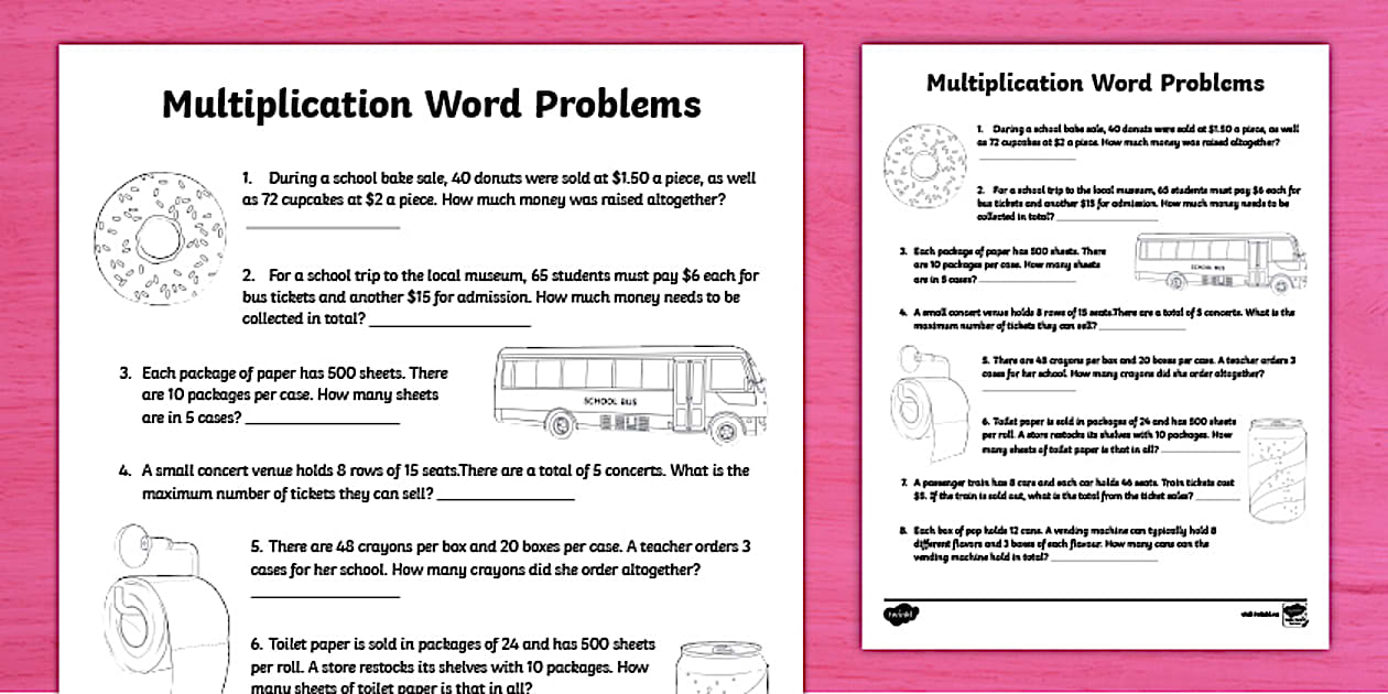 Grade 6 Multiplication Word Problems (teacher made) - Twinkl