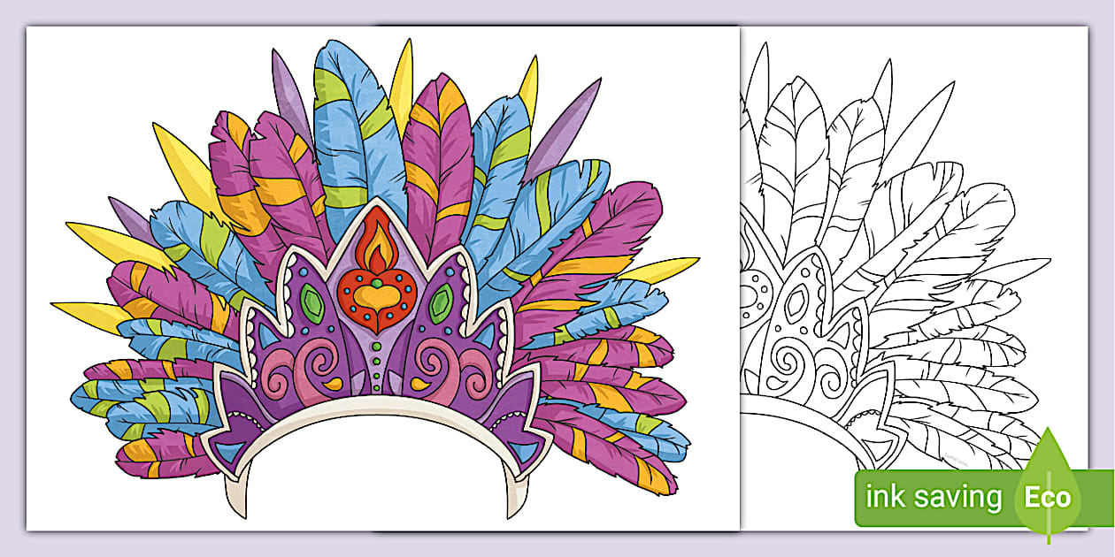 Carnival Headdress Template (teacher made) - Twinkl