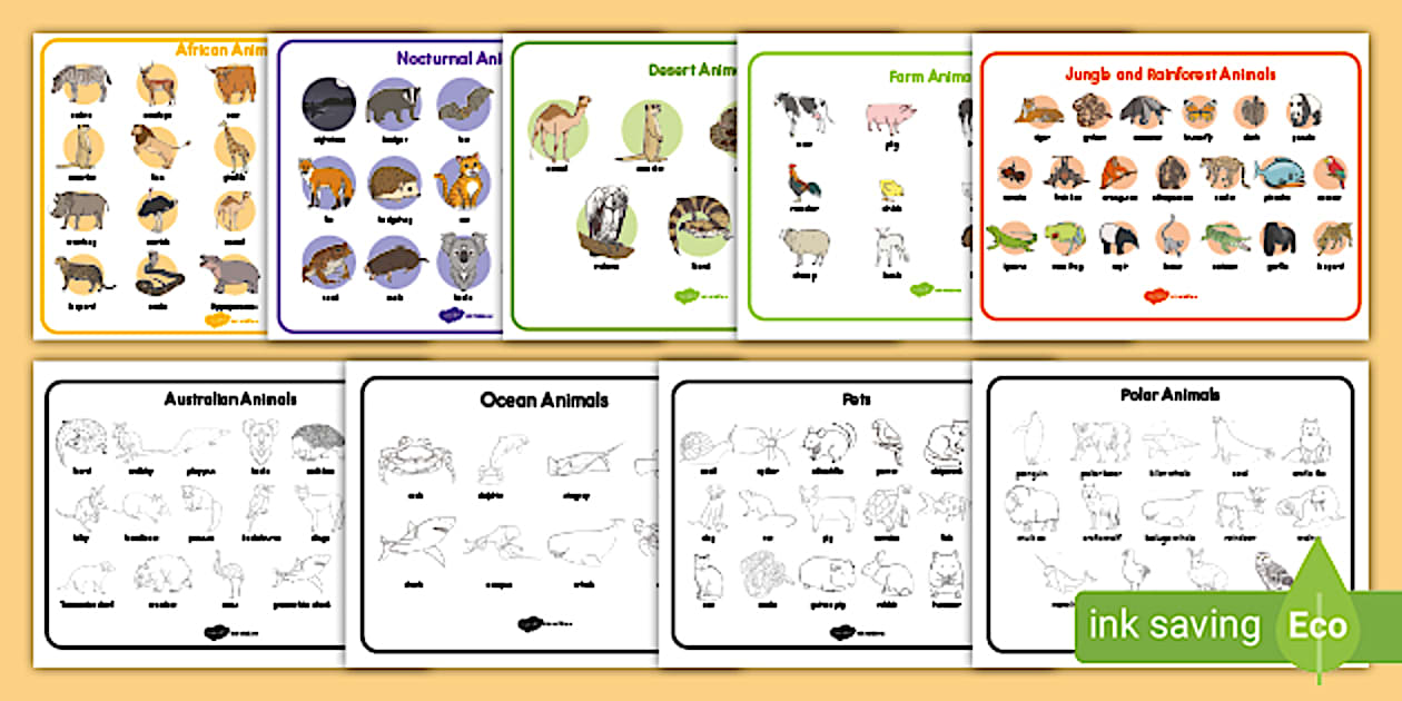 Editable Animal Habitats Word Mats Pack - Science - Twinkl