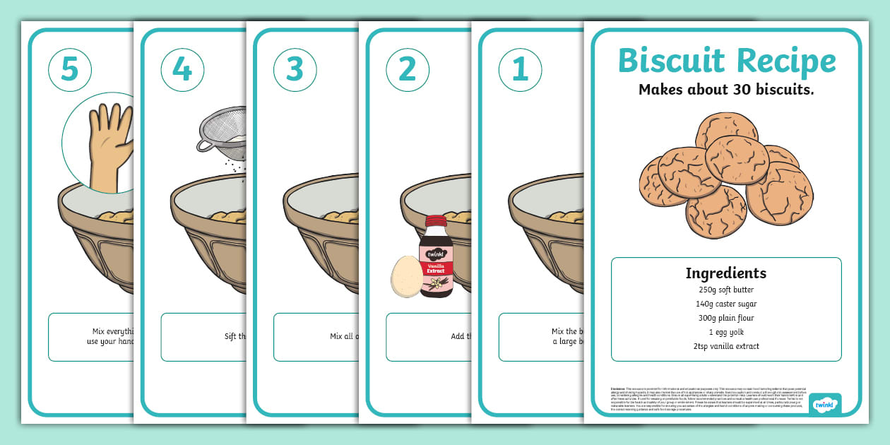 Easy Biscuit Recipe for Kids | Recipe Sheets (teacher made)