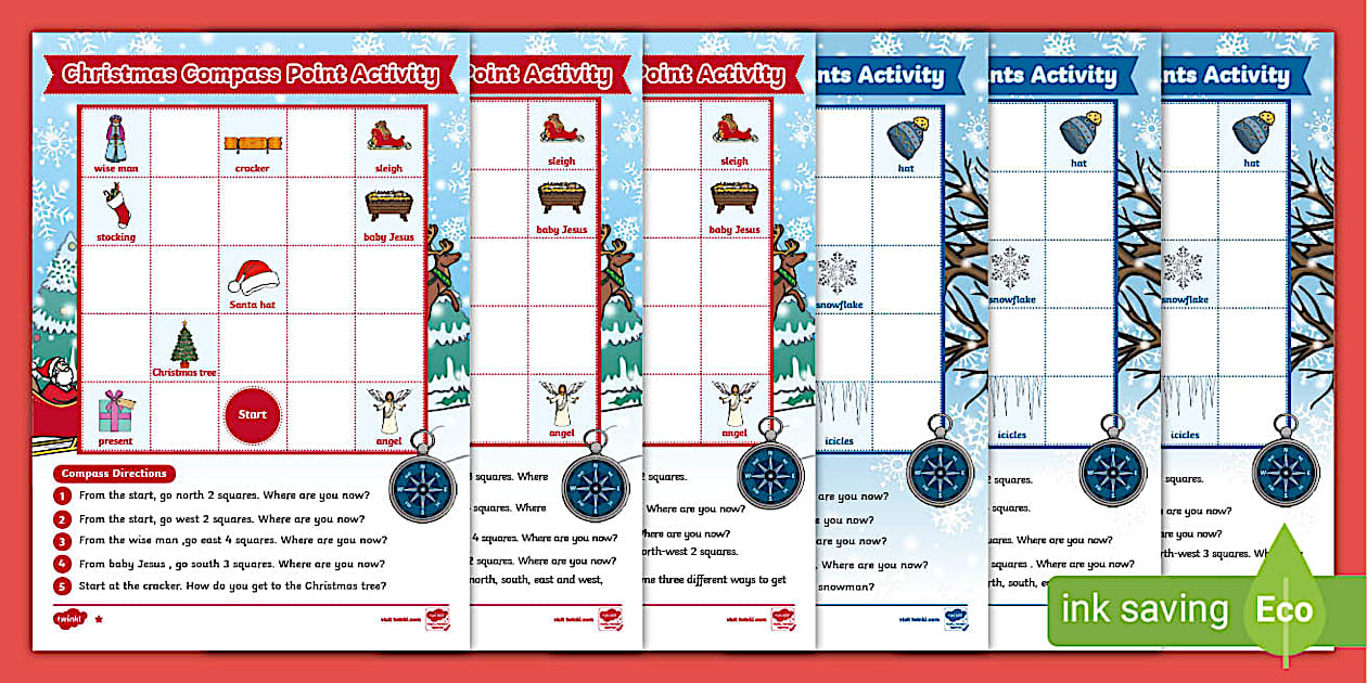 Christmas Compass Point Activity - Twinkl