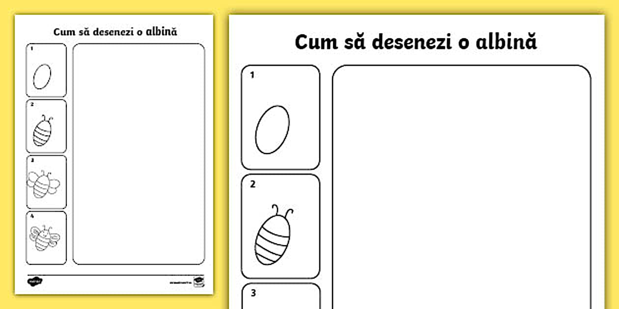 Cum să desenezi o albină – Desen în creion pentru începători