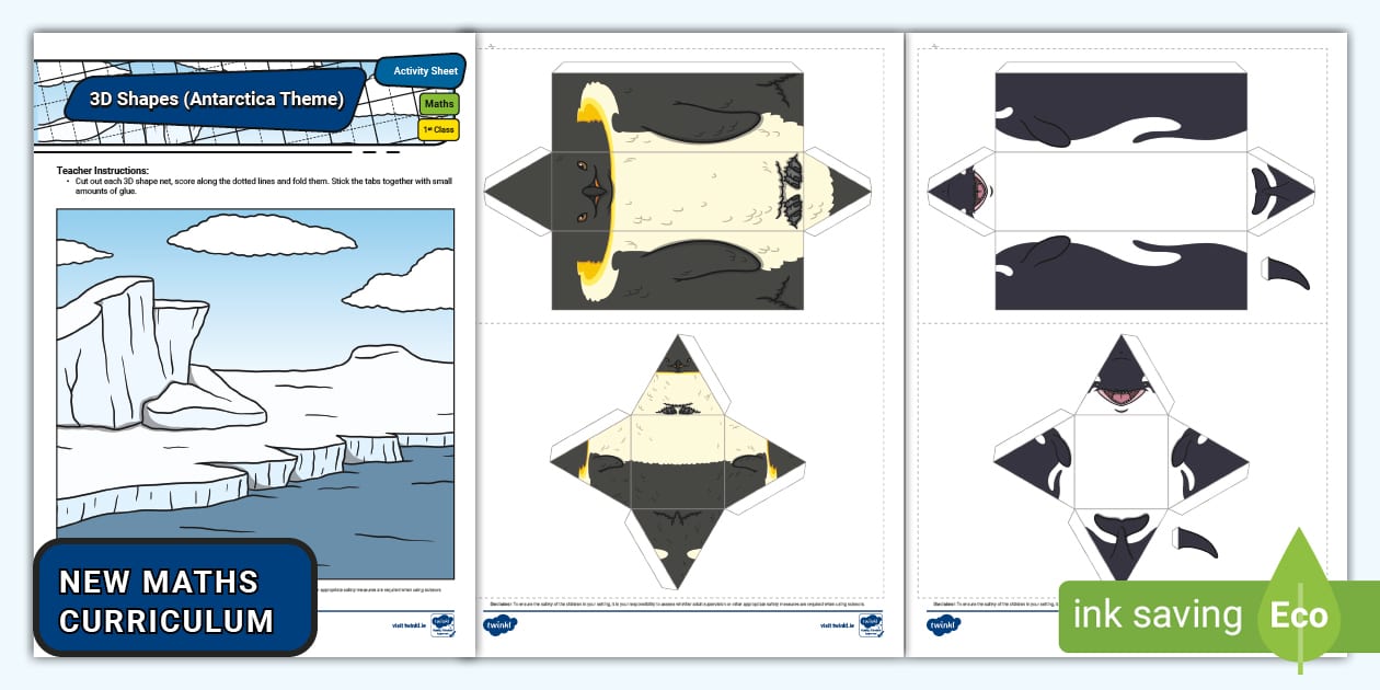 Making 3D Shapes Antarctica Theme Activity | Twinkl Ireland