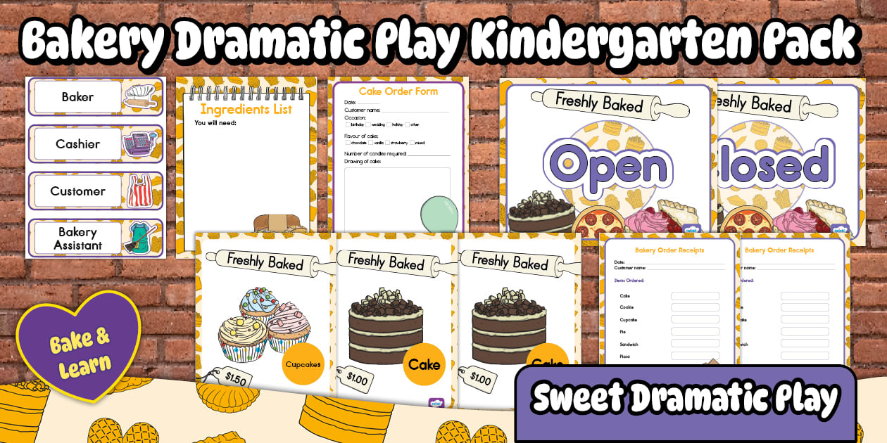 Bakery Dramatic Play Kindergarten Pack