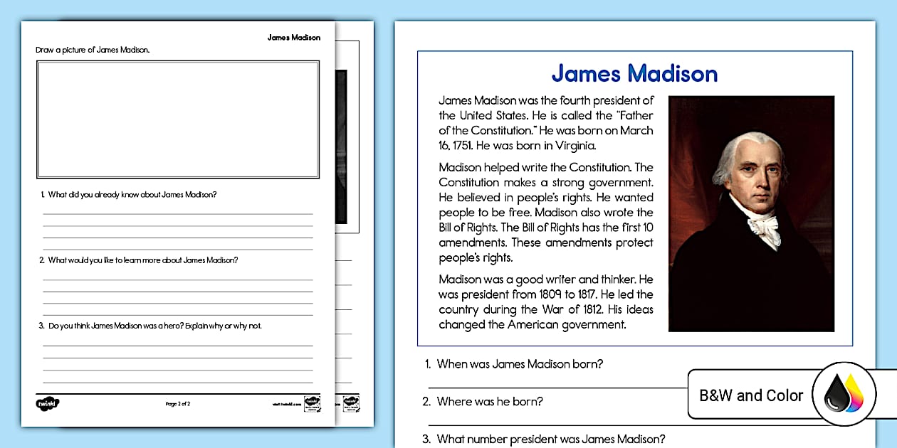 James Madison Beginner Level Reading and Writing for ELL