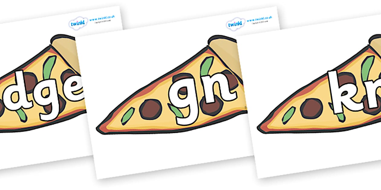Cursive Silent Letters on Pizza (teacher made) - Twinkl