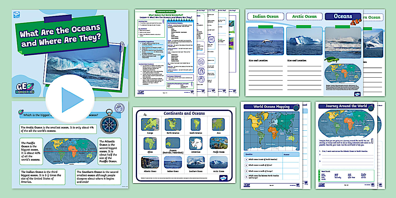Geo Wonderers KS1: Continents and Oceans Lesson Pack 4