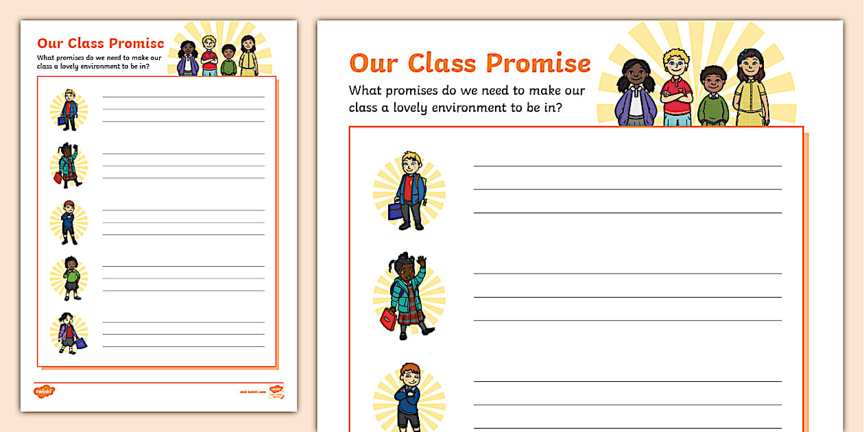 Our Class Promise Writing Frame (teacher made) - Twinkl