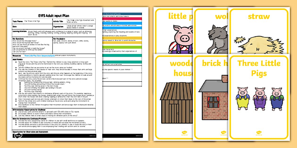 Three Little Pigs Movement Activity EYFS Adult Input Plan Pack