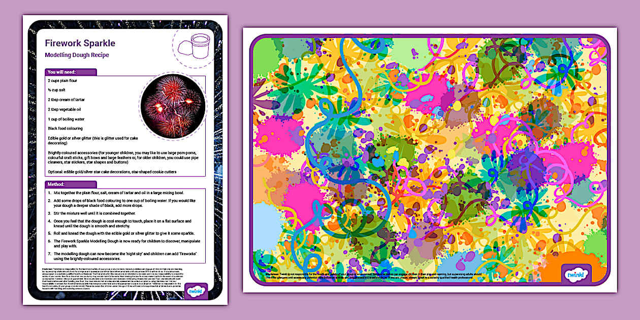 Bonfire Night Modelling Dough Recipe and Mat Pack | Twinkl