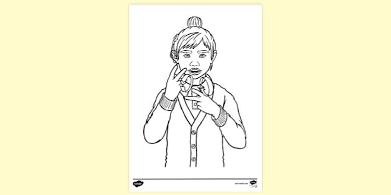 BSL Child Singing Colouring Sheets | Colouring Pages