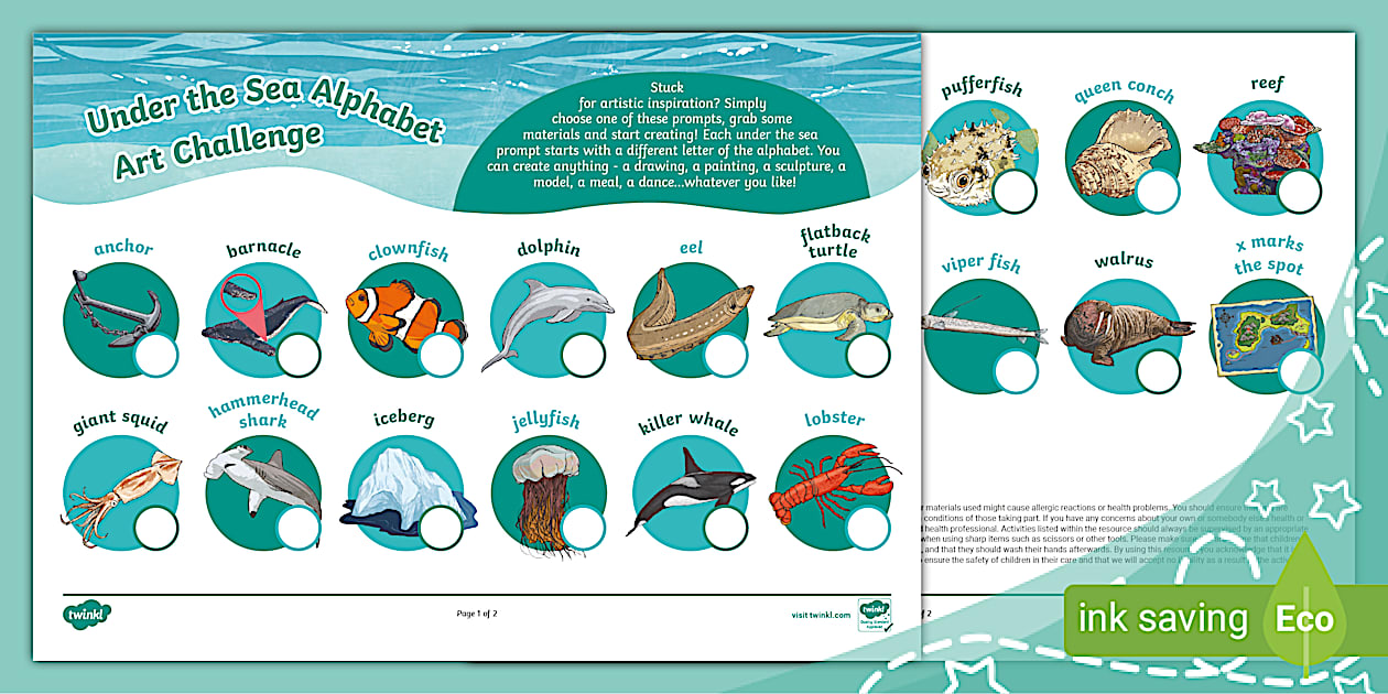Under the Sea Alphabet Art Challenge (teacher made) - Twinkl