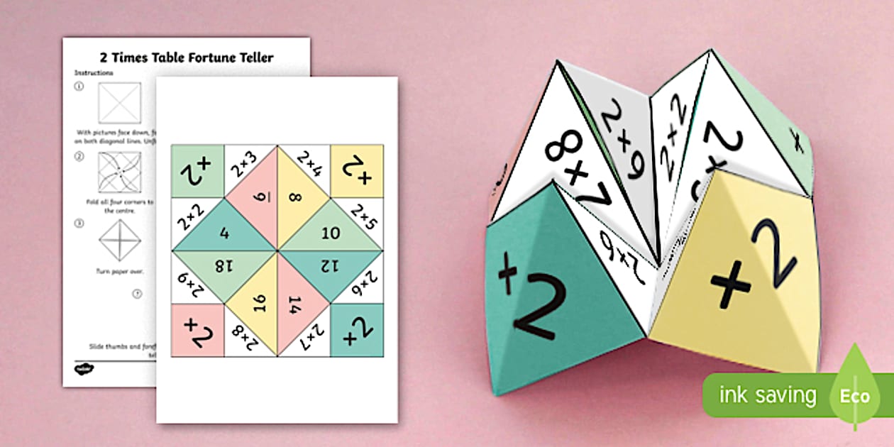 2 Times Table Fortune Teller (teacher made) - Twinkl