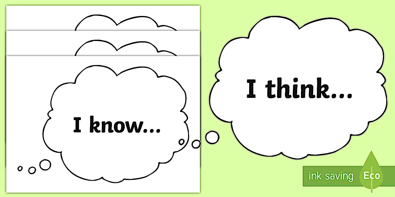 Editable I Think, I Know, I Wonder Display Cut-Outs - Twinkl