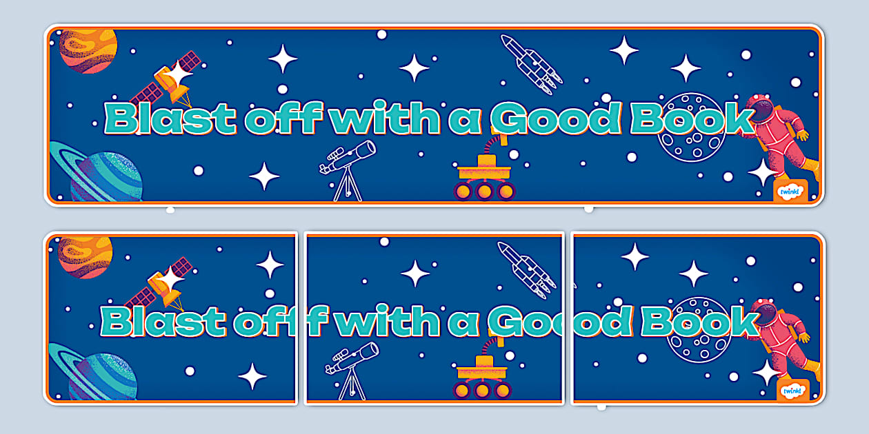Space-Themed Blast off with a Good Book Display Banner