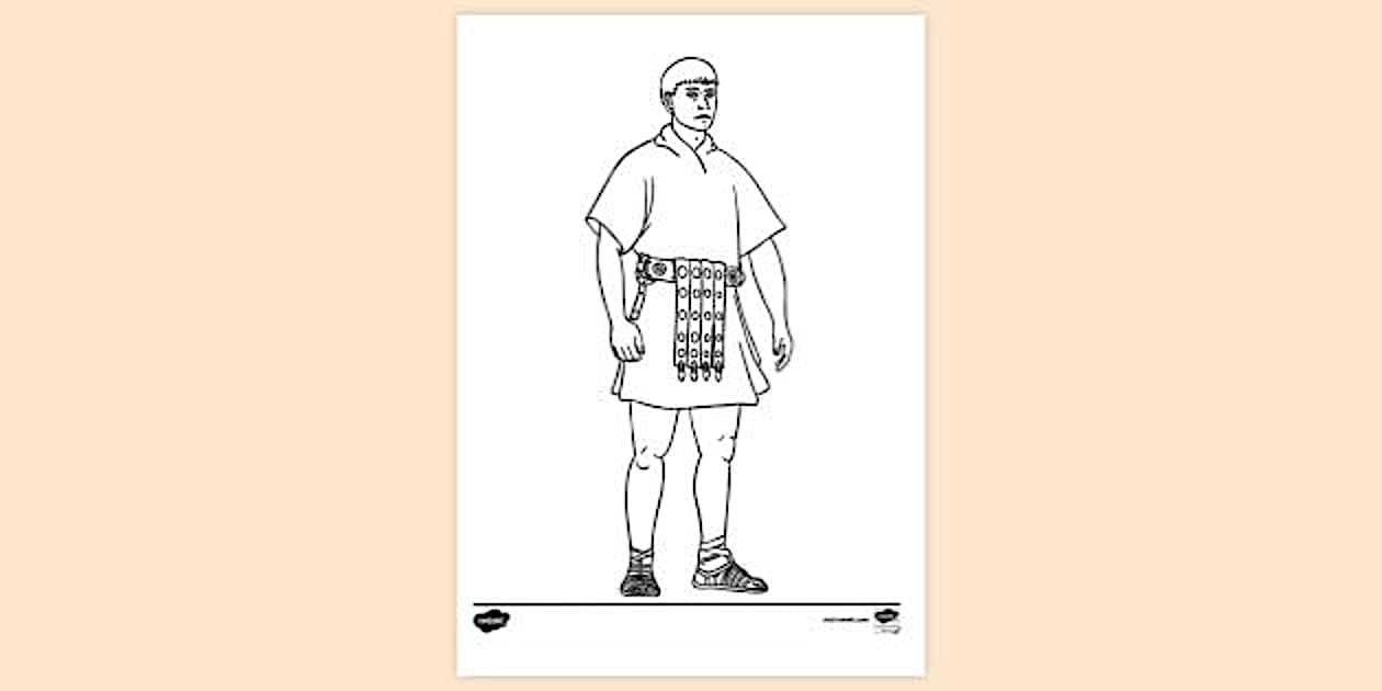 Roman Soldier With Belt Colouring Sheet | Colouring Pages