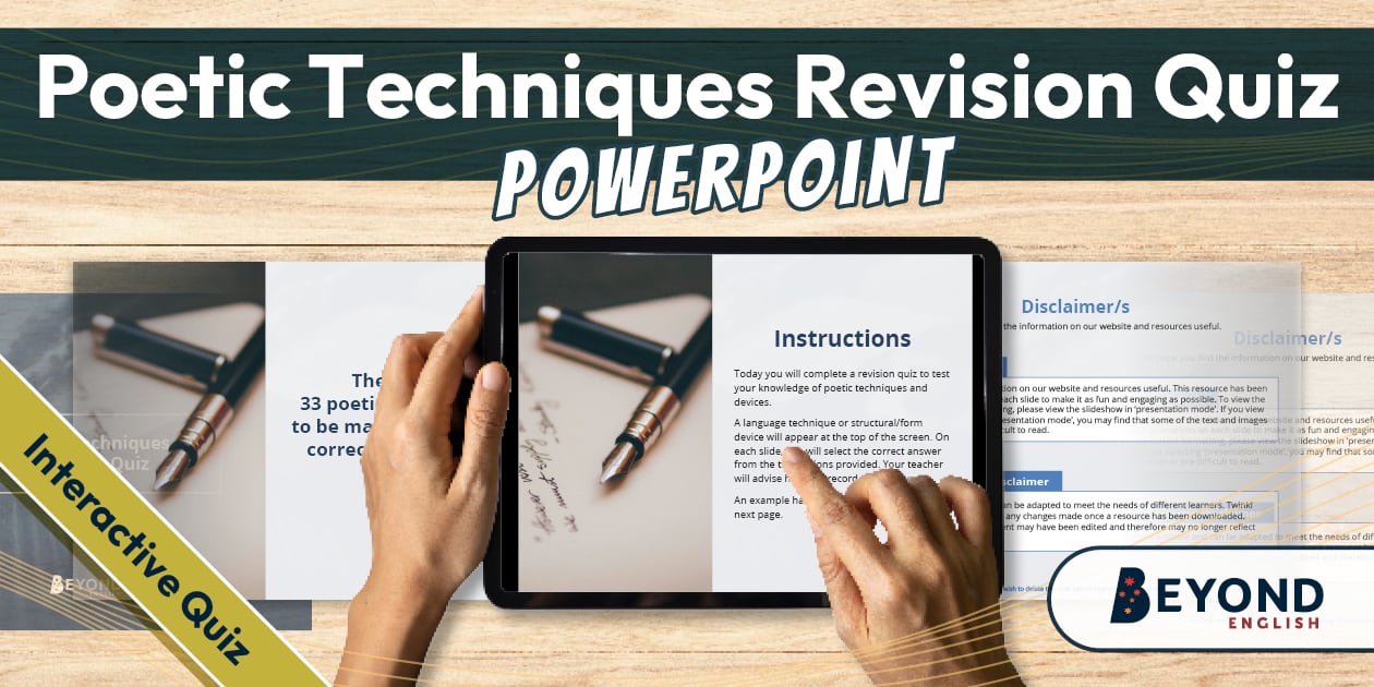Poetic Techniques Revision Quiz PowerPoint