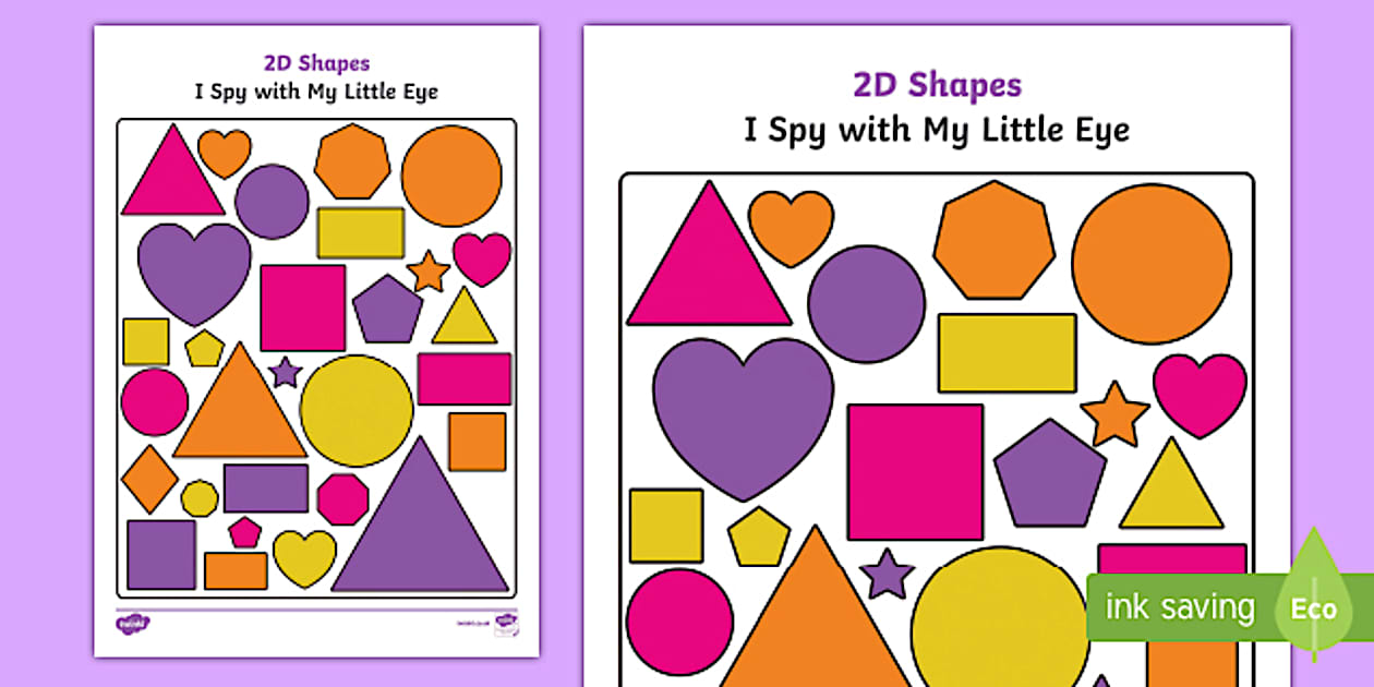 Editable 2D Shapes I Spy With My Little Eye Activity