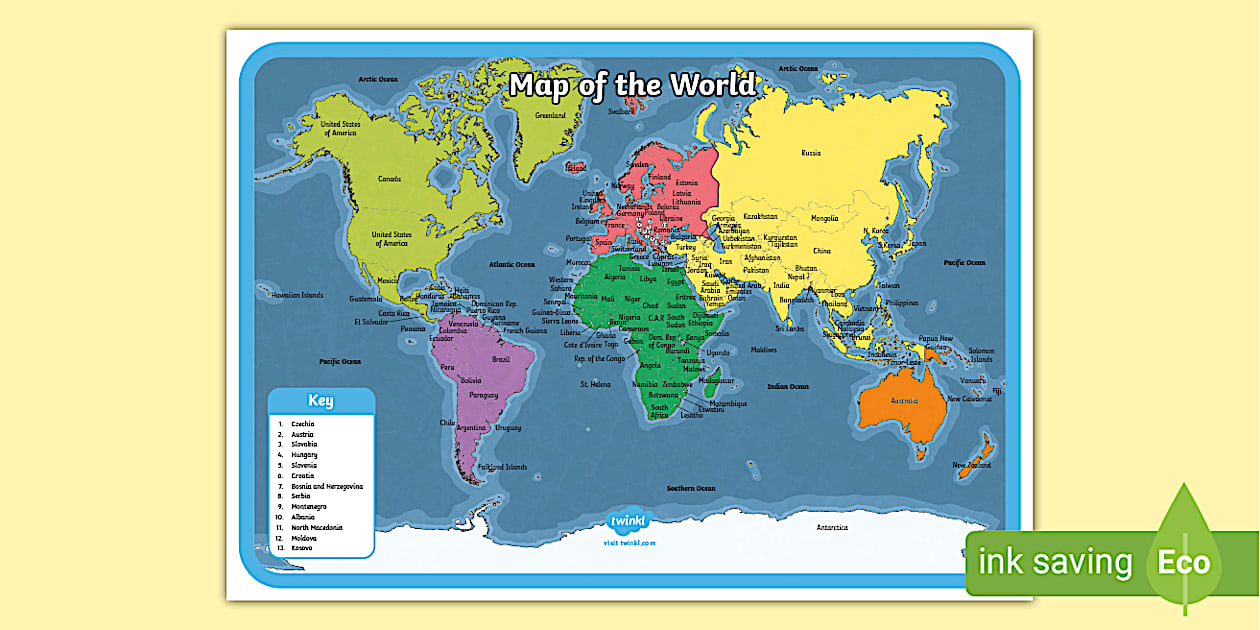 World Map Printable | World Map | Display Resource | Twinkl