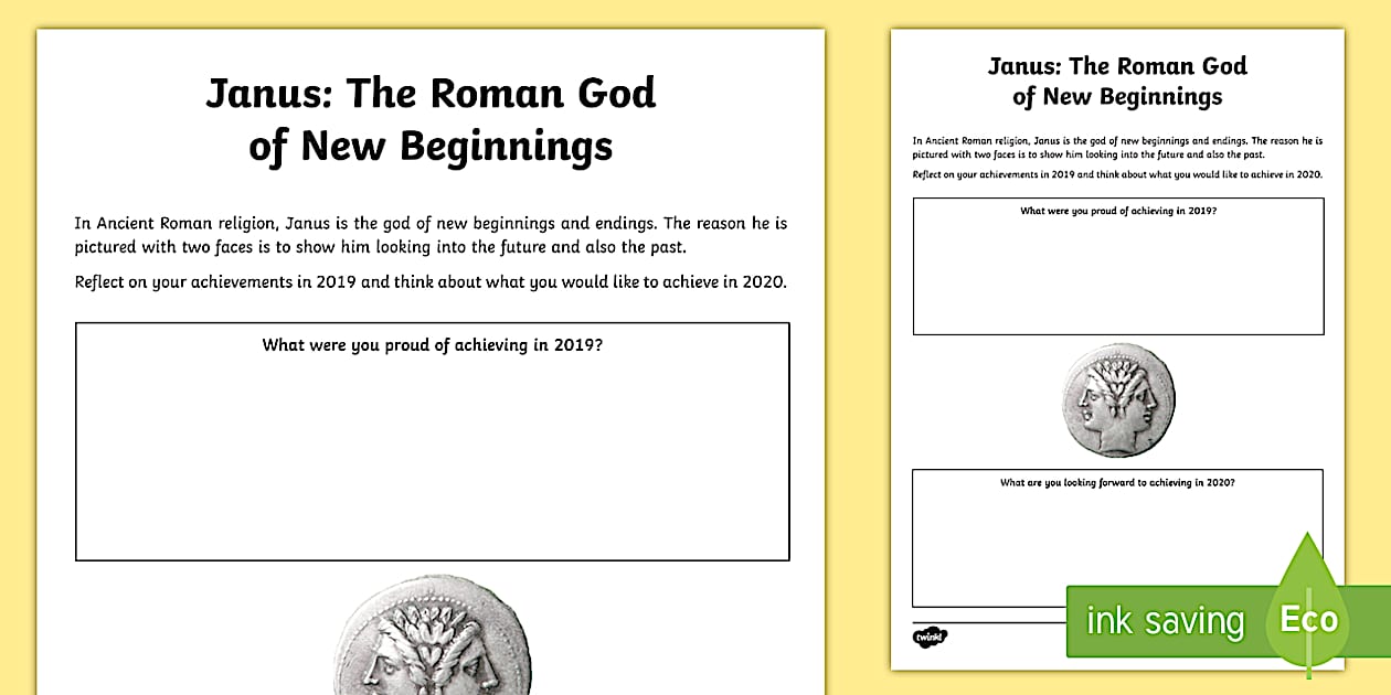 Editable Janus: The Roman God of New Beginnings Worksheet