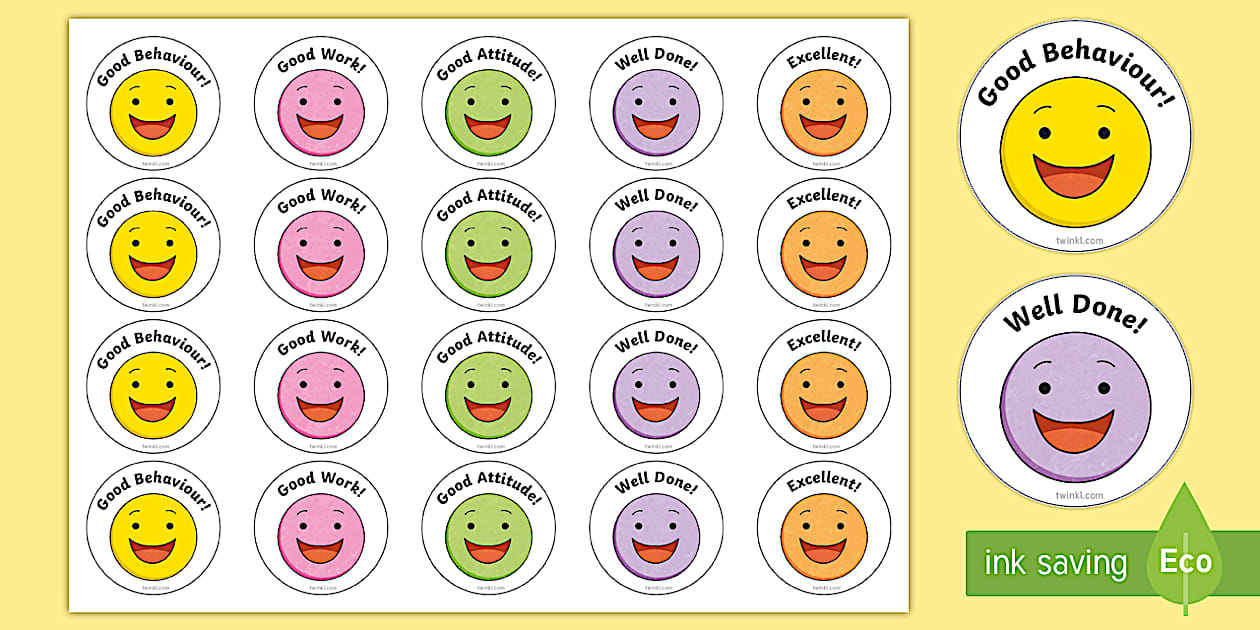 Smiley Face Badges | Teacher Made Resource | Twinkl - Twinkl