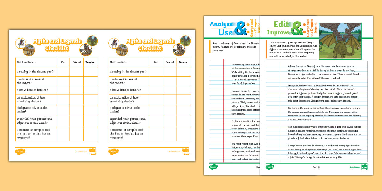 UKS2 Legend Writing Activity Pack (teacher made) - Twinkl