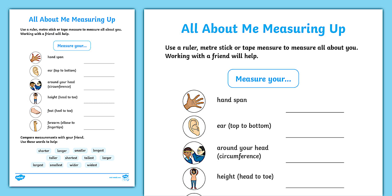All About Me Measuring Up (teacher made) - Twinkl