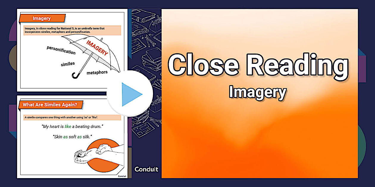 Close Reading: Imagery PowerPoint (teacher made) - Twinkl