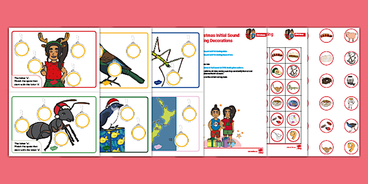 Phonics Christmas Initial Sound SATPIN Sorting Activity