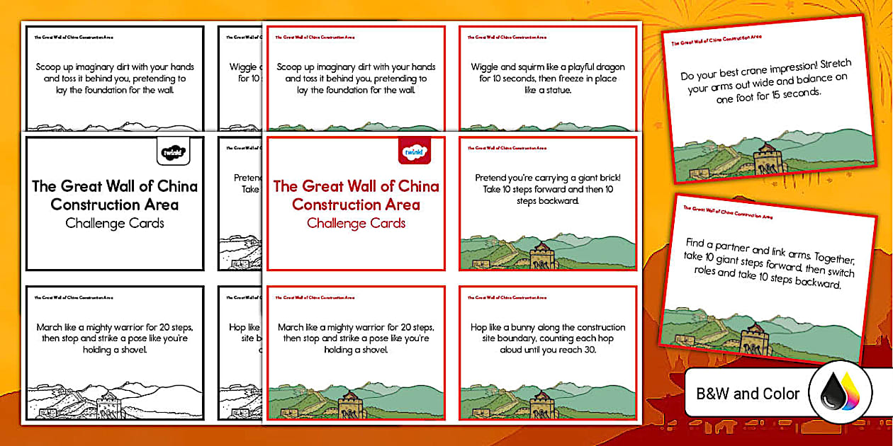 The Great Wall of China Construction Area Challenge Cards