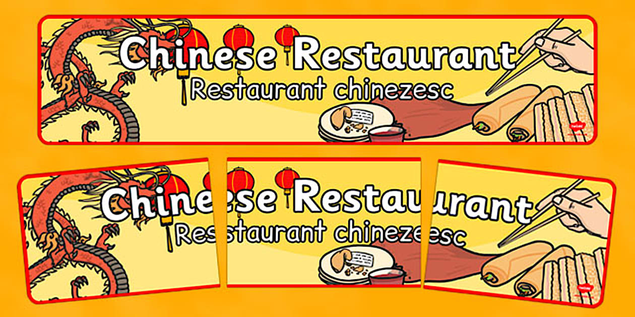 Chinese Restaurant Display Banner Romanian Translation
