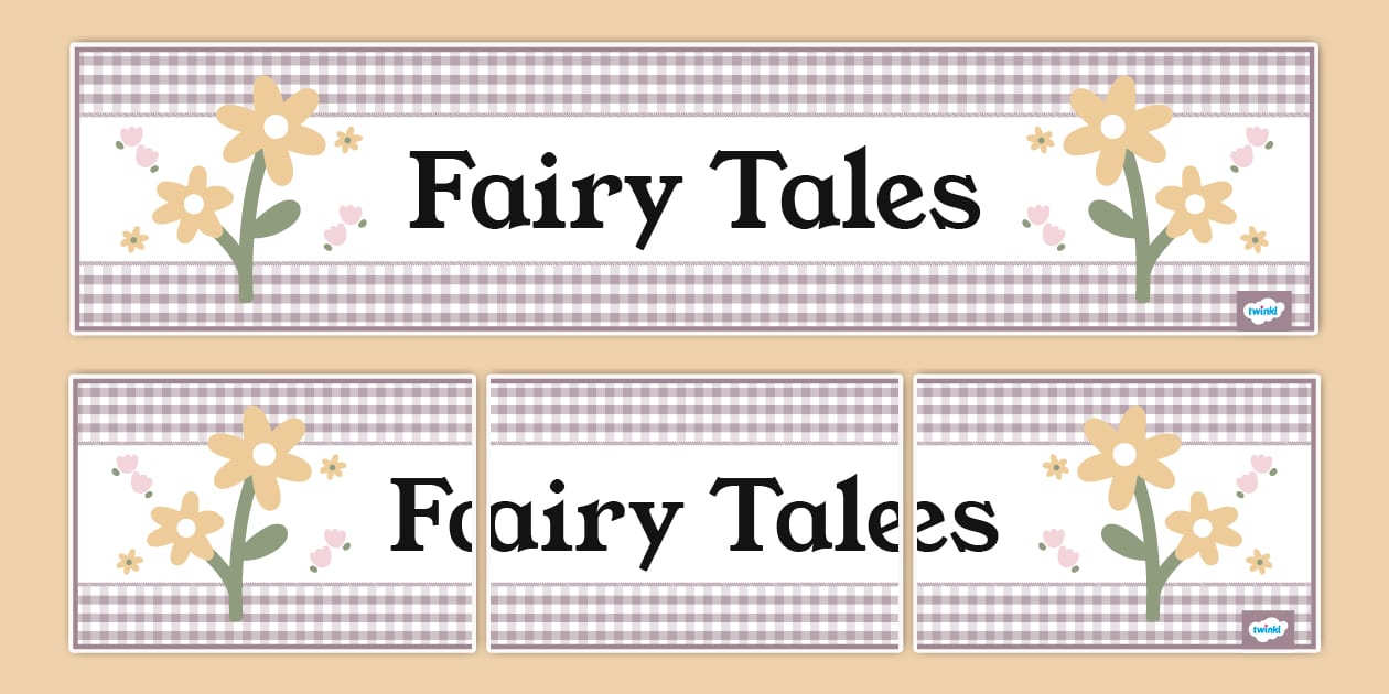 Checkered Charm Themed Fairy Tales Display Banner - Twinkl