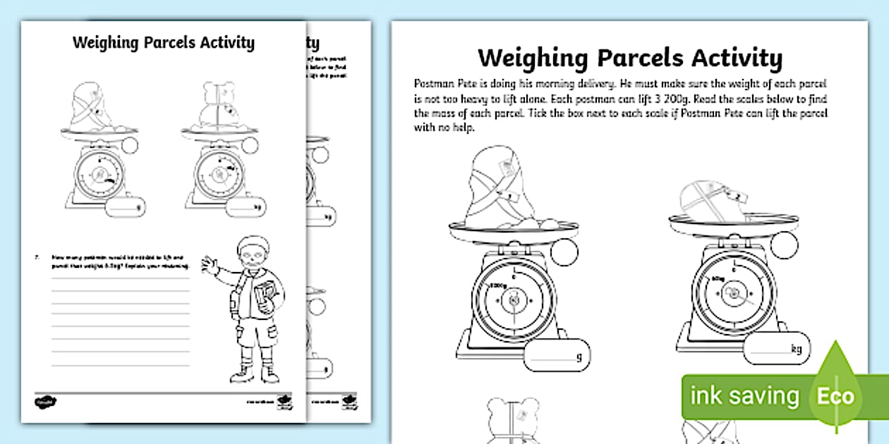 Weighing Parcels Reading Scales KS2 Activity (teacher made)