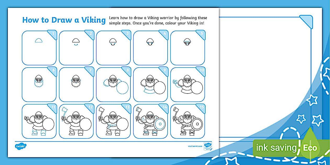 How to Draw a Viking (teacher made) - Twinkl