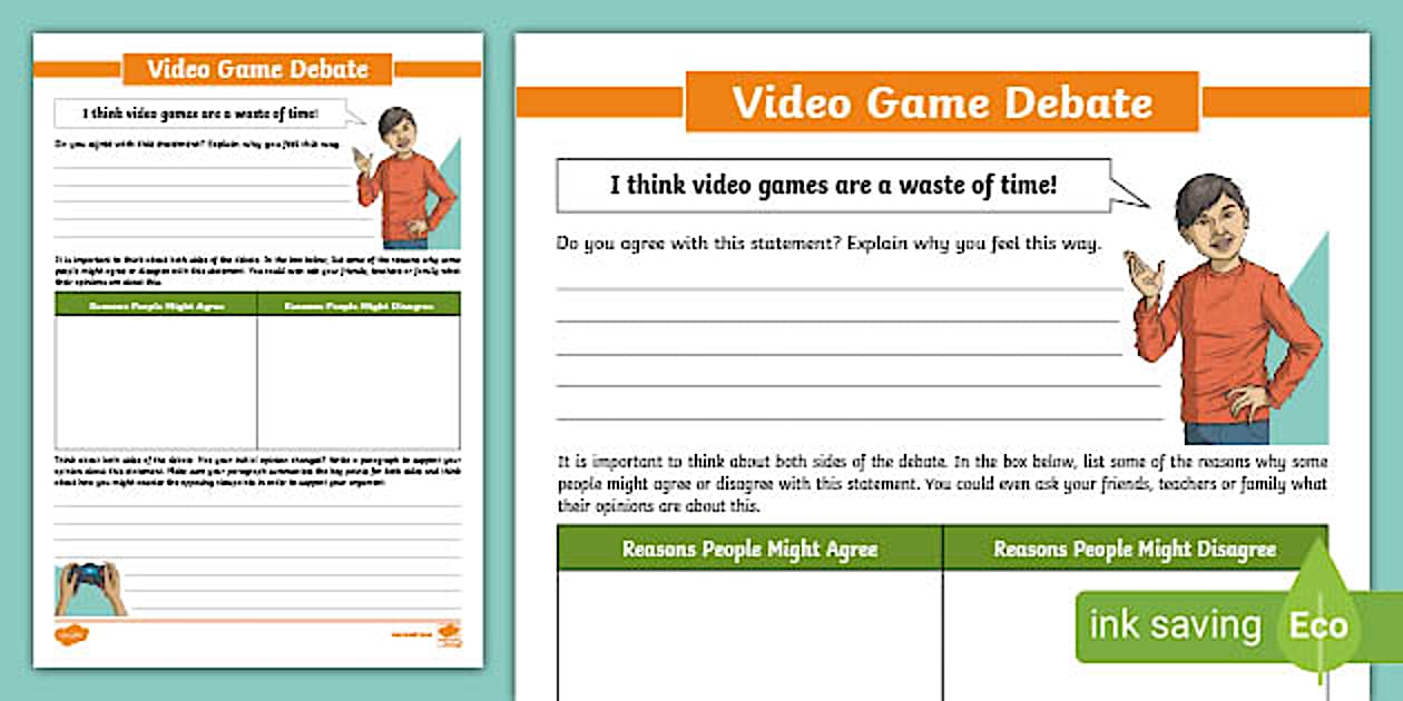 KS2 Video Games Debate (teacher made) - Twinkl