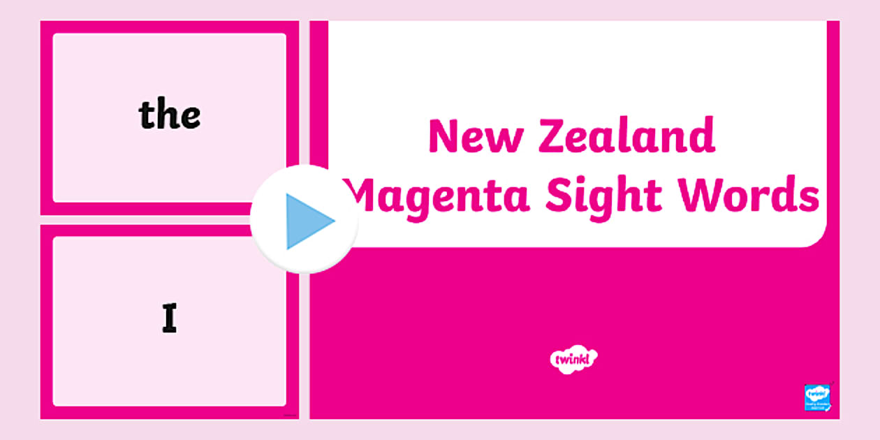 New Zealand Magenta Reading Sight Words PowerPoint - Twinkl
