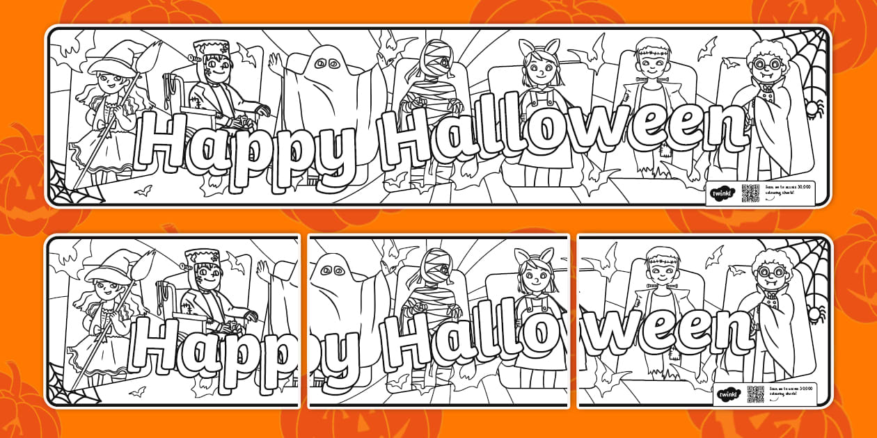 Happy Halloween Colouring Display Banner (teacher made)