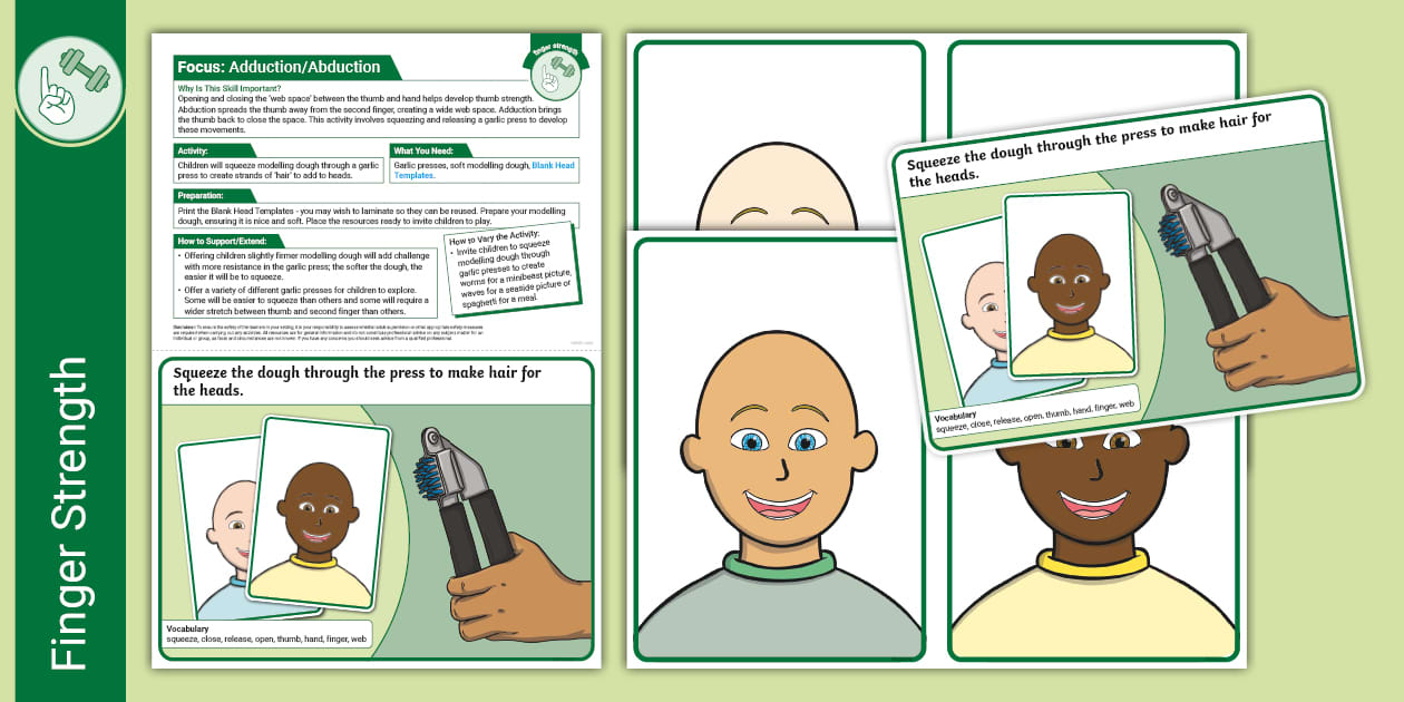 Fine Motor Finger Strength Continuous Provision Hairy Heads