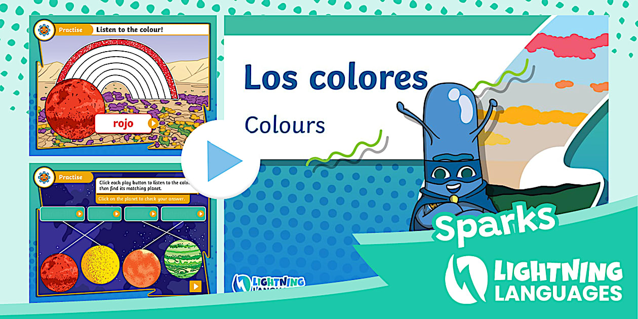👉 Lightning Languages | Spanish | Colours of the Rainbow PowerPoint 1