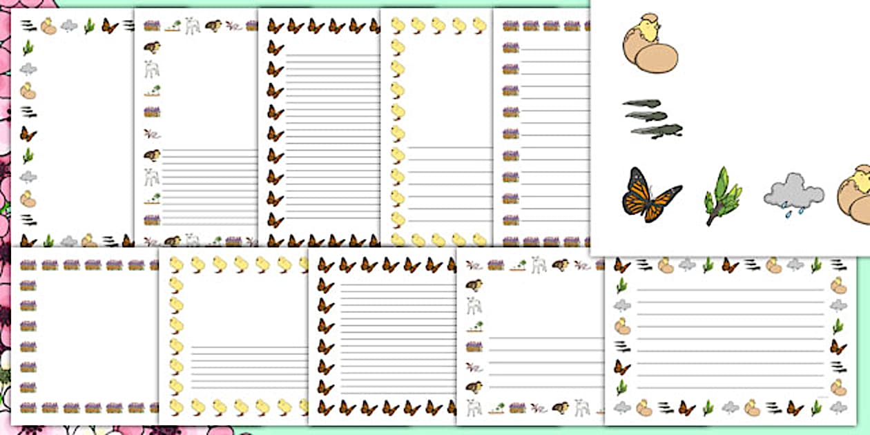 Springtime Page Borders (A4) (teacher made) - Twinkl