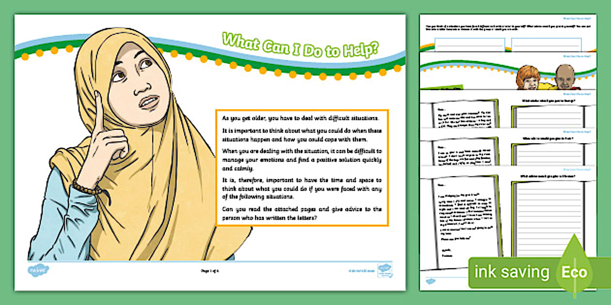 What Can I Do to Help? Worksheet (teacher made) - Twinkl