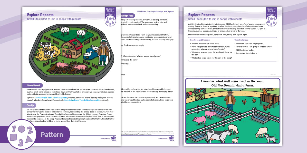 EYFS Nursery Maths Pattern: Explore Repeats Activity Tray